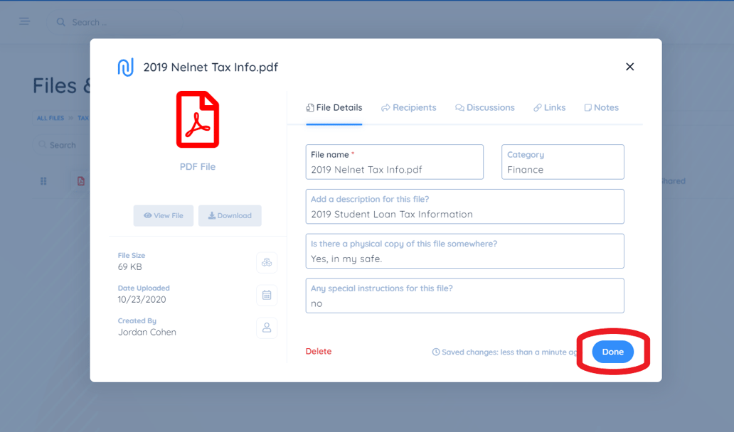 Add Files & Documents
